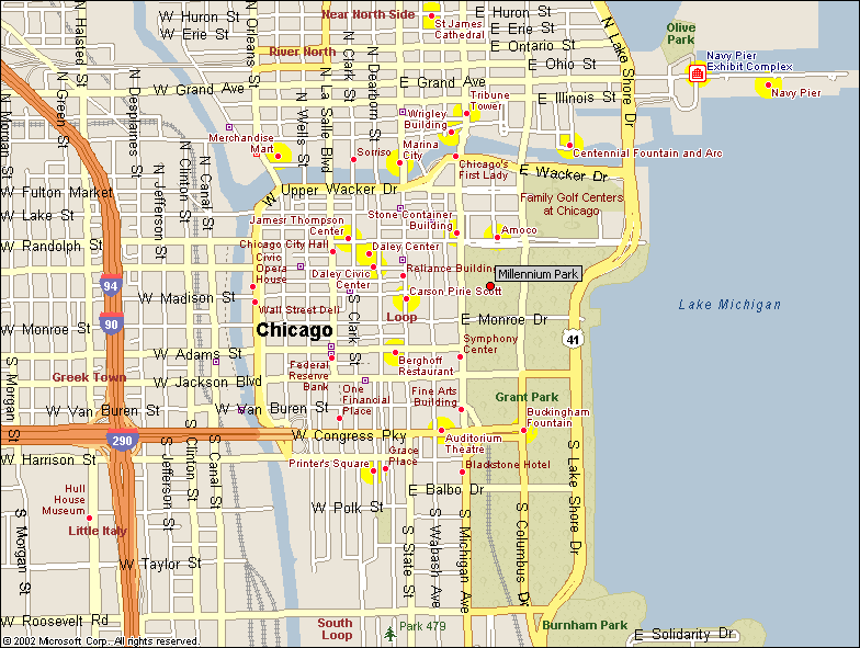Downtown Chicago Street Map Printable Downtown Chicago Street Map Printable